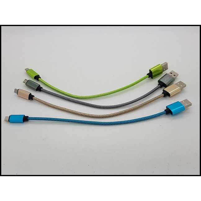Jual kabel micro usb kepala metal panjang 22cm kabel power bank