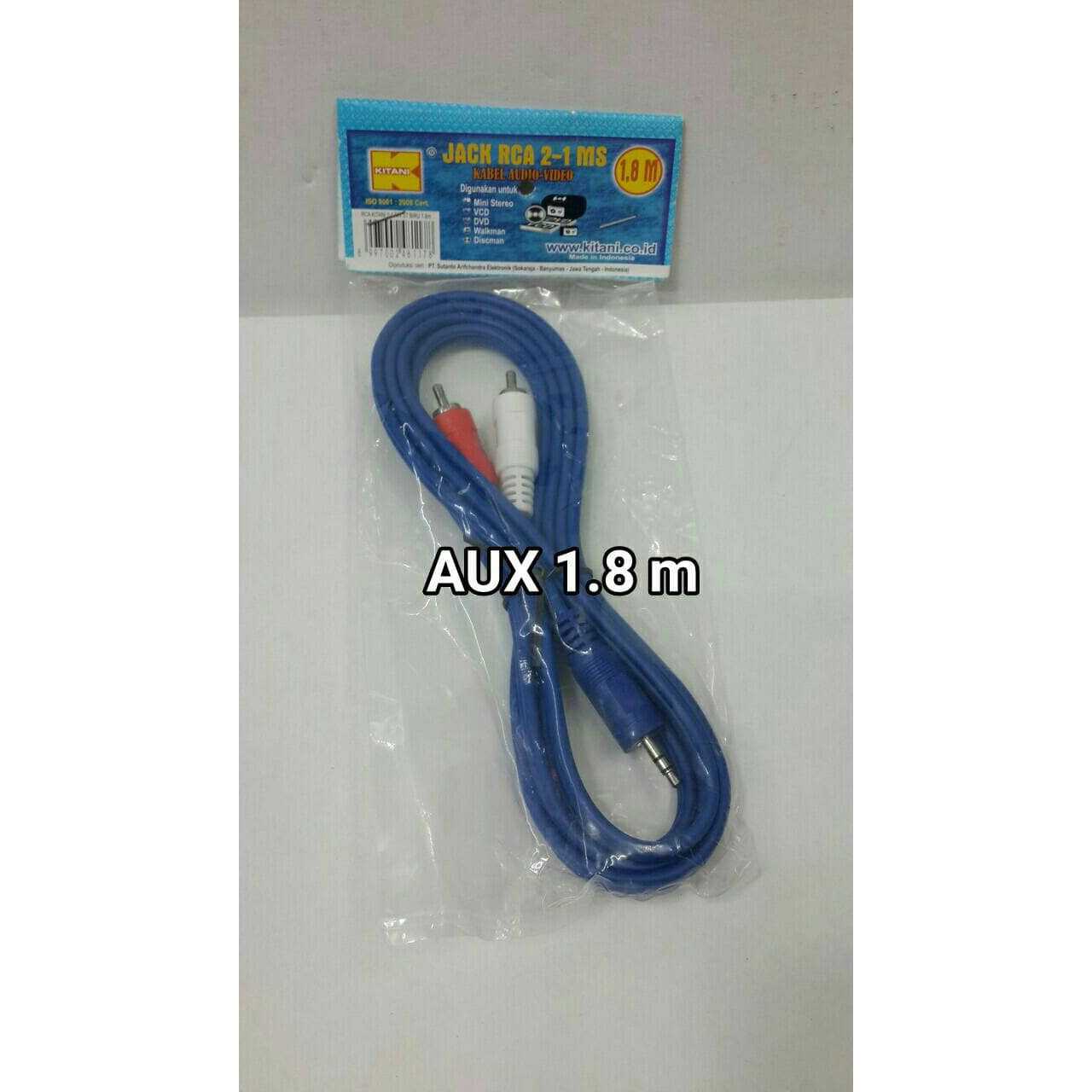 Jual Kabel Audio Stereo to RCA dari HP ke Speaker AUX Merk KITANI