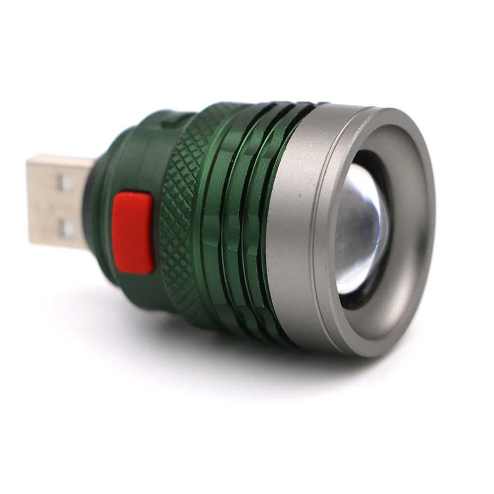 Jual Senter LED USB Zoomable Mini Handy Flashlight 800 Lumens