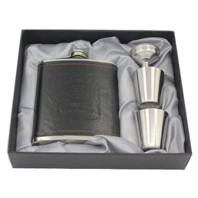 Jual One Two Cups Botol Bir Hip Flask Stainless Leather 7Oz with