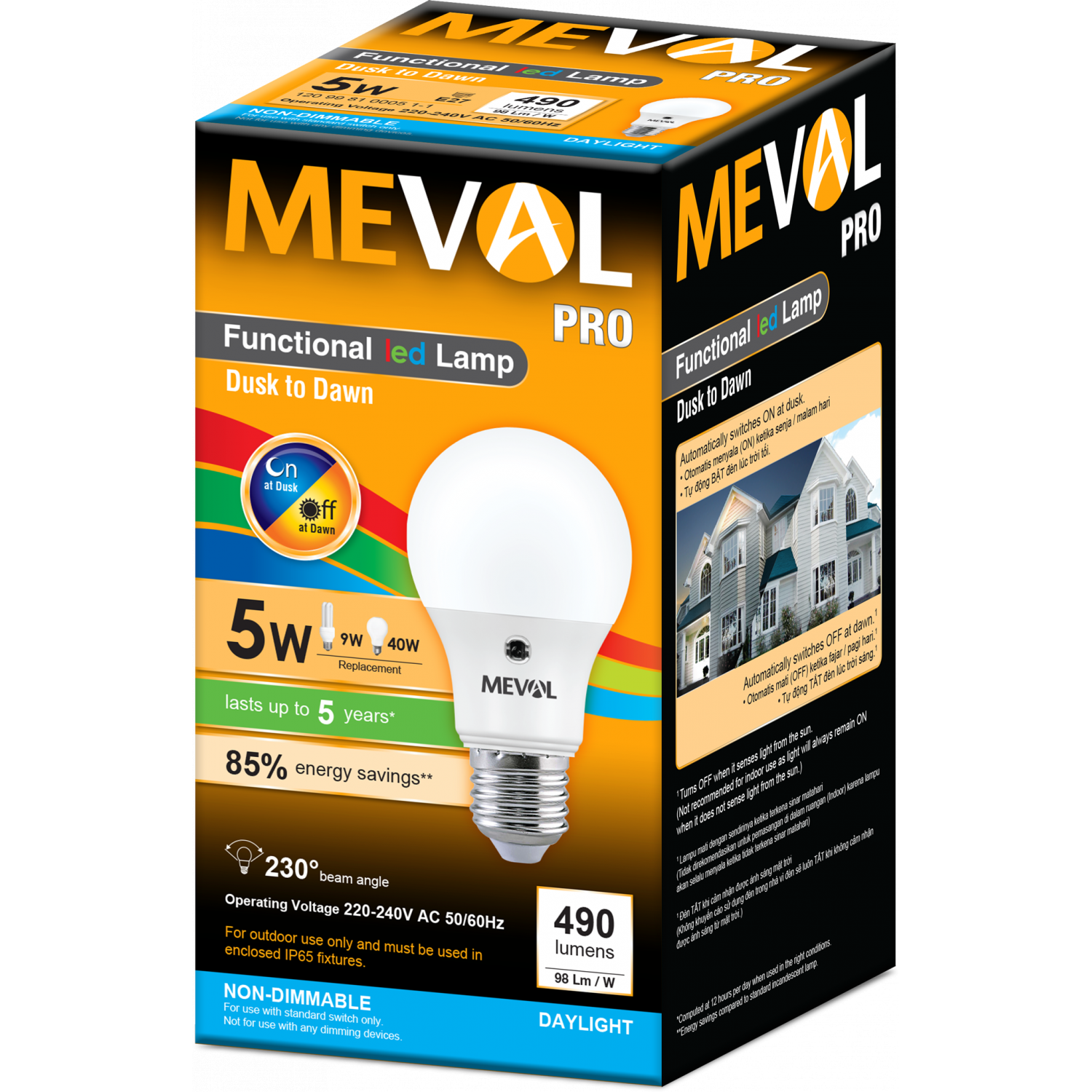 Jual Meval LED Bulb 5W LED Photo Sensor PRO | Jakmall.com