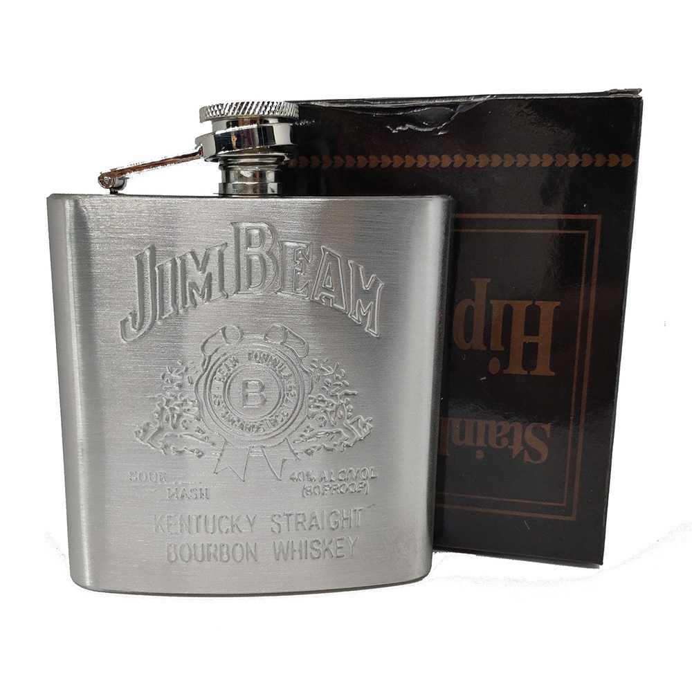 Jual Jim Beam Botol Minum Wine Whiskey Hip Flask 7 oz - F0212