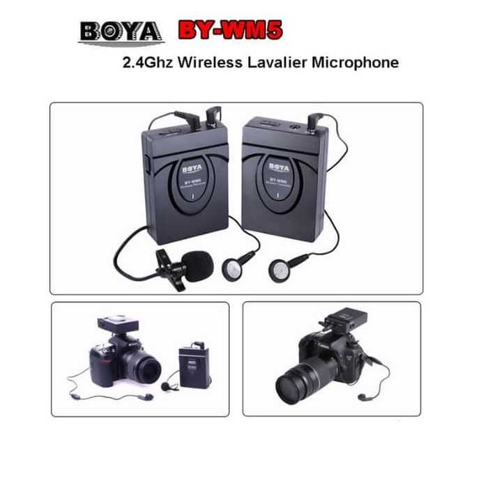 Jual Microphone Boya BY WM5 Wireless Clip On Kamera DSLR | Jakmall.com