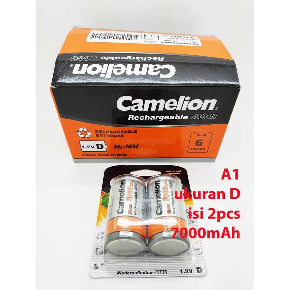 Jual Camelion ukuran D / A1 7.000 mAh rechargeable / battery