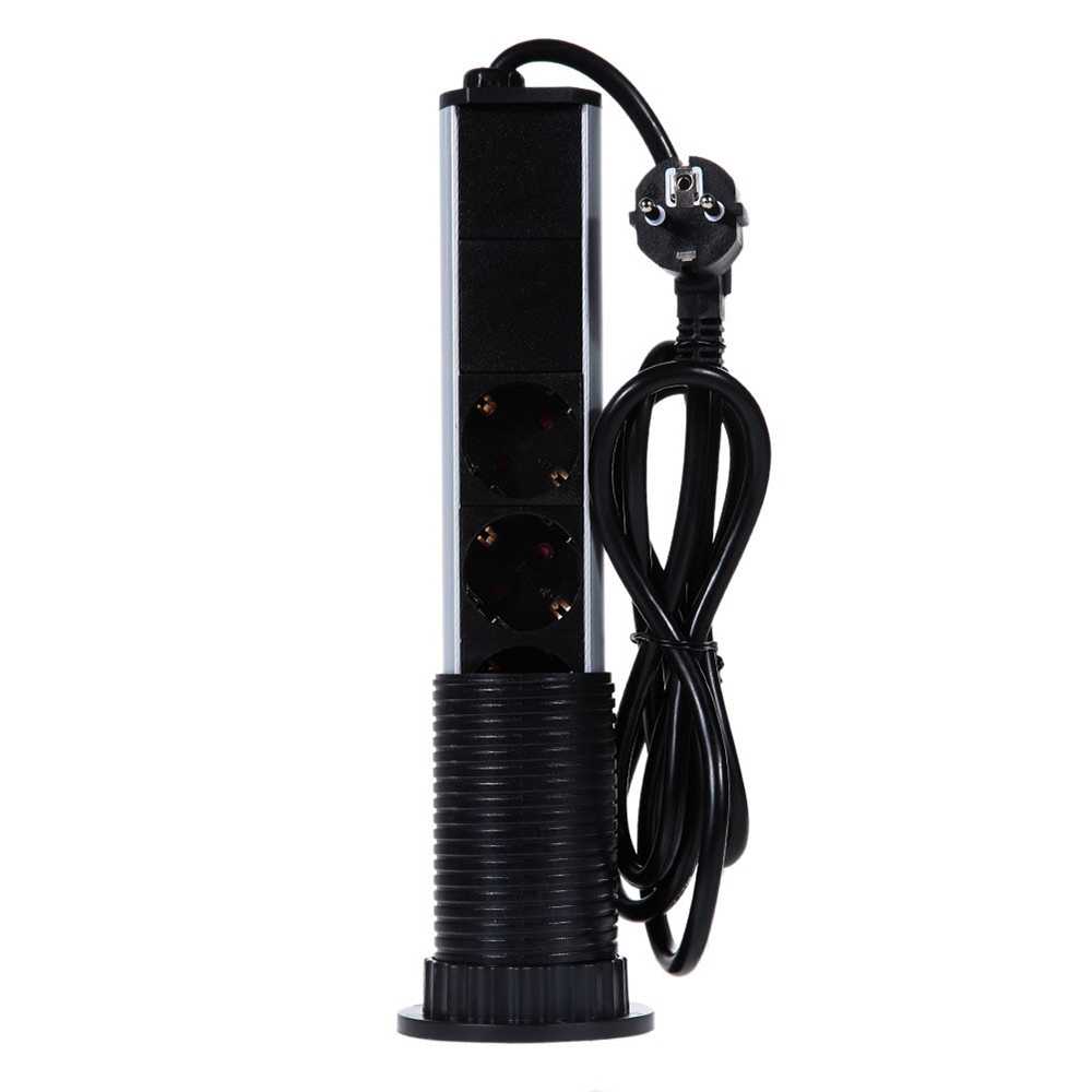 Jual Stop Kontak Pull Pop UP 3 Electric Plug Socket + 2 USB Port