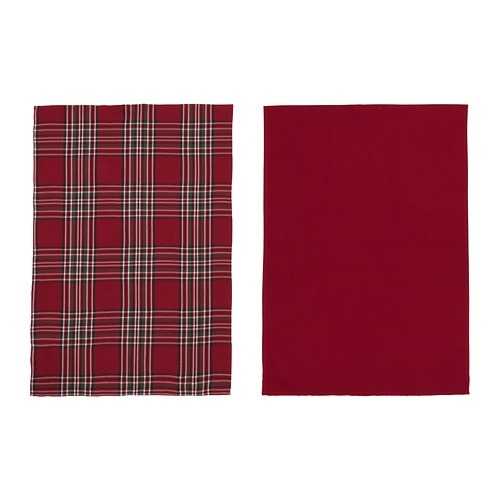 Jual IKEA VINTER 2018 Lap dapur bahan katun warna merah berpola