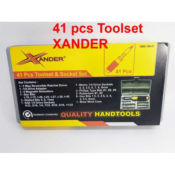Jual XANDER obeng 41 Piece Bit and Socket Set Tool Kit Screw