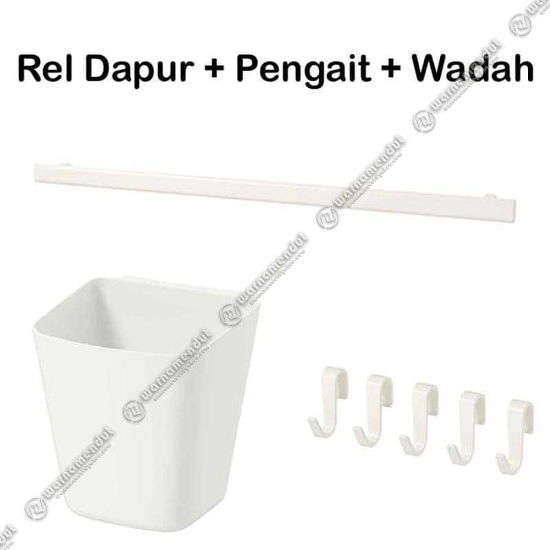 Jual IK Swedia SUNNERSTA Rel Dapur Besi wadah dan Pengait Plastik