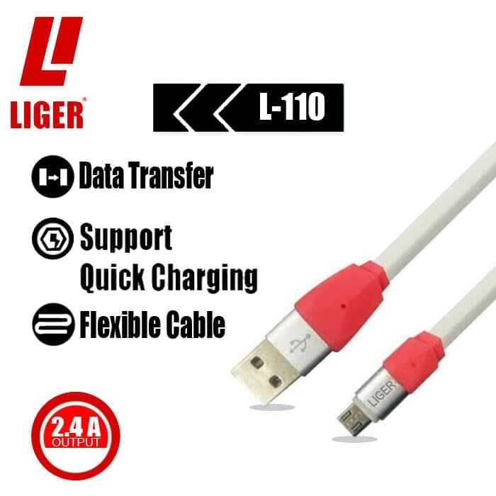 Jual Kabel Data Liger L-110 Micro Usb Fast Charging 2.4A Original