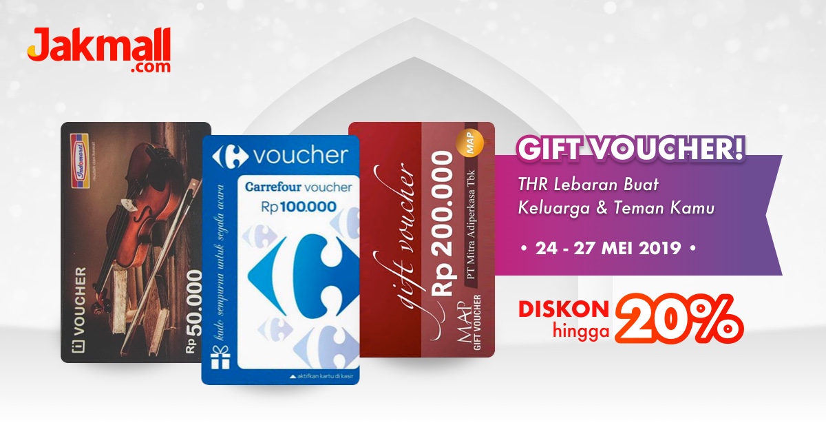 Promo Gift Voucher Indonesia - Diskon hingga 20% | Jakmall.com