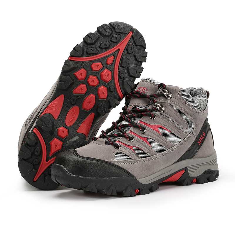 Jual Sepatu Gunung / Hiking Boot Mid SNTA 475 Grey Red | Jakmall.com