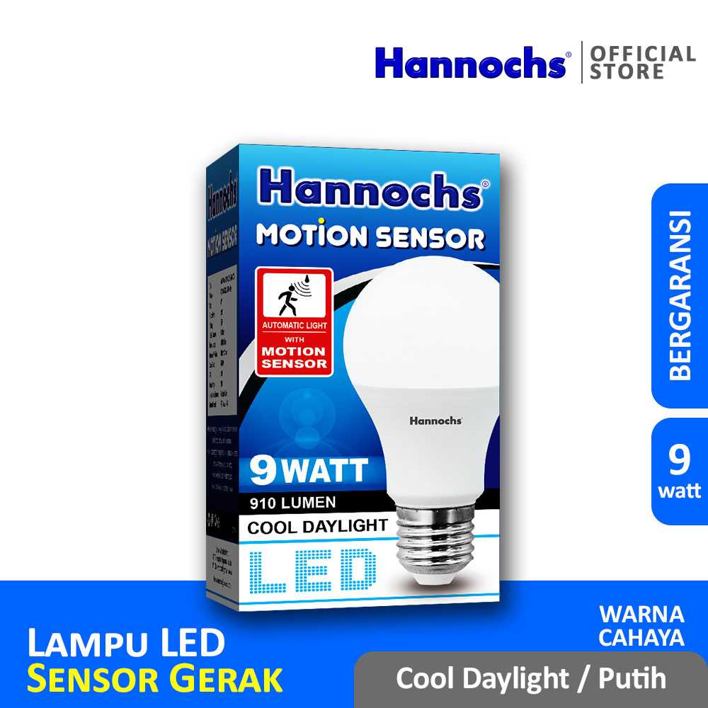 Jual Hannochs - Lampu LED Sensor GERAK - 9 watt - cahaya Putih Jual Hannochs - Lampu LED Sensor GERAK - 9 watt - cahaya Putih