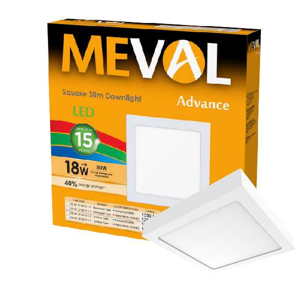 Jual Meval LED Slim Downlight Surface 18W - Square | Jakmall.com