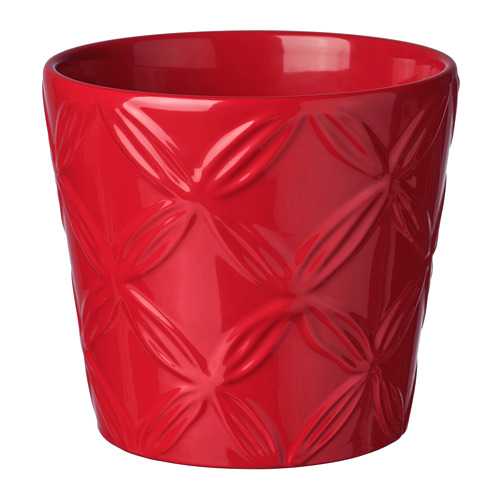 Jual WM IK916 Pot tanaman warna merah bahan tembikar diameter 9