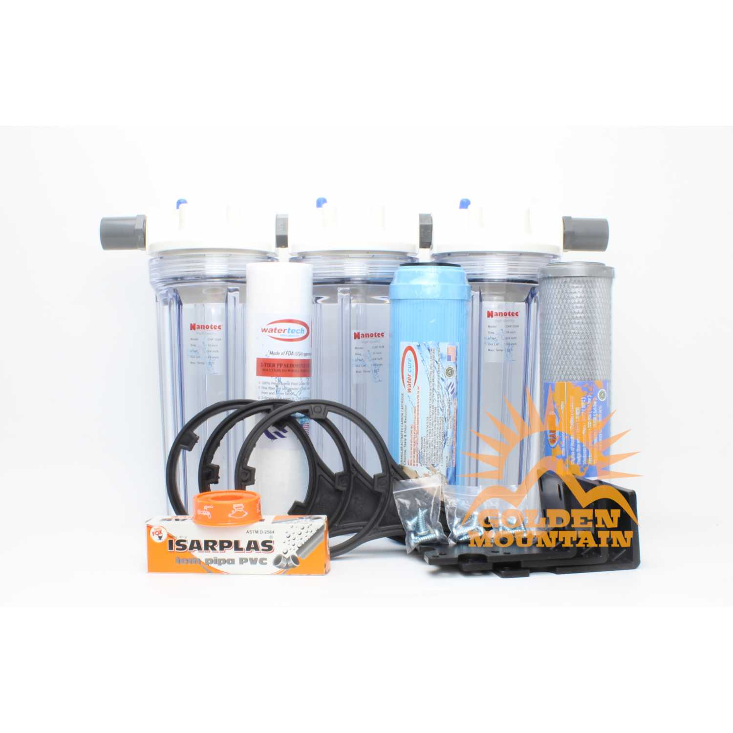 Jual PAKET FILTER AIR 3 TAHAP SEDIMEN,GAC,CTO- nanotec 1/2 Clear