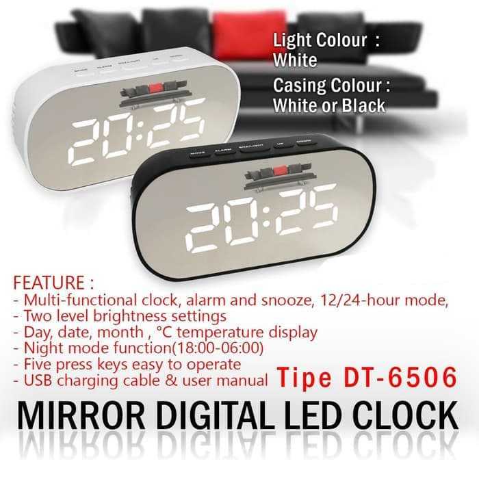 Jual Jam Meja LED Digital mirror / Modern LED Clock Style Tipe