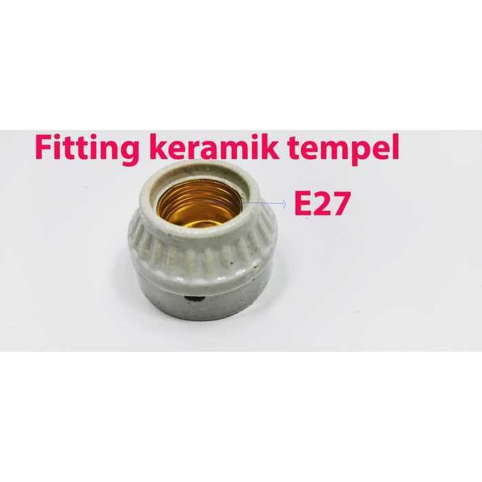 Jual fitting tempel lampu reptile e27 bahan keramik - porcelain