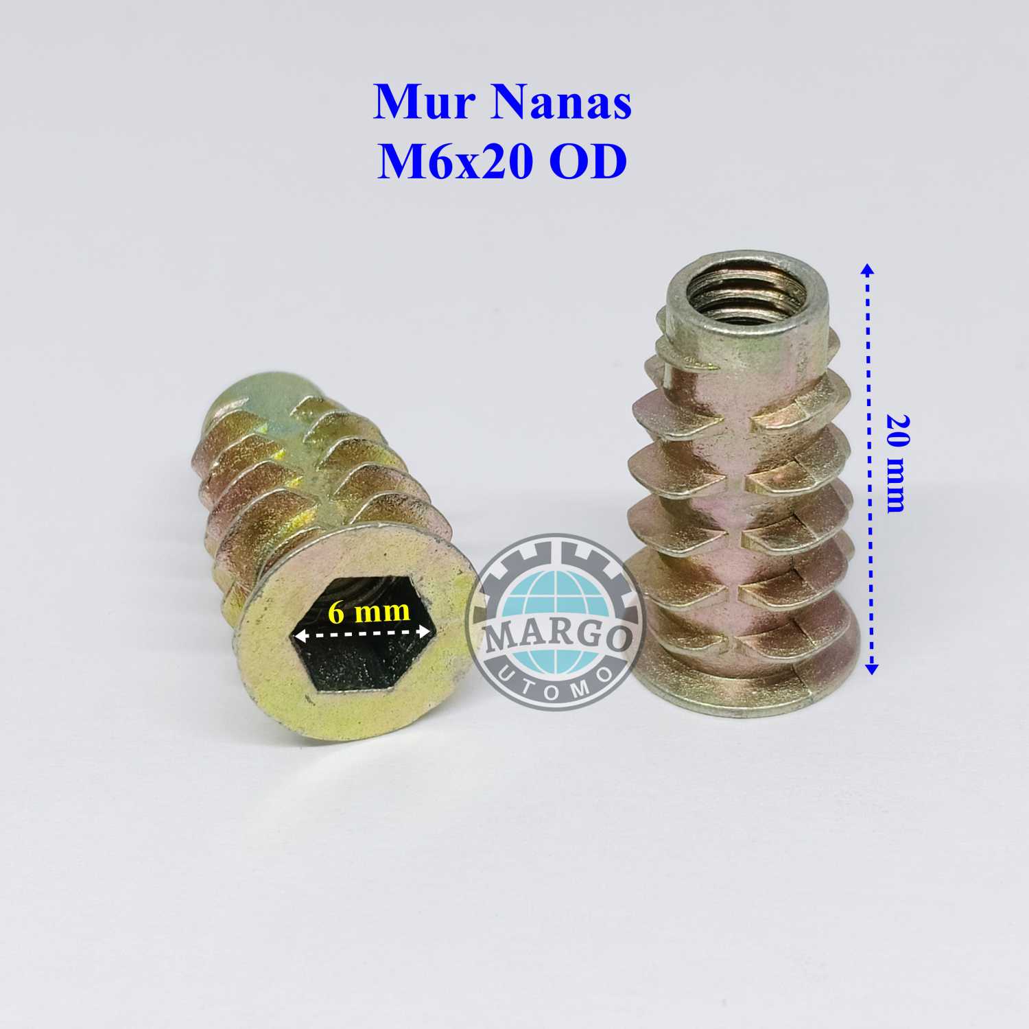 Jual Mur Nanas Mur Tanam OD M6x20 | Jakmall.com