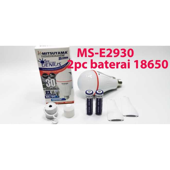 Jual Lampu Bohlam Emergency Jenius 30 Watt 2 pc 18650 mitsuyama