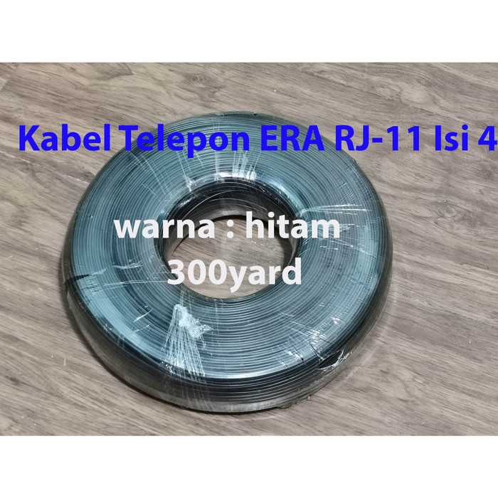 Jual HITAM - Kabel Telepon ERA RJ-11 Isi 4 - 300yard (Cable line