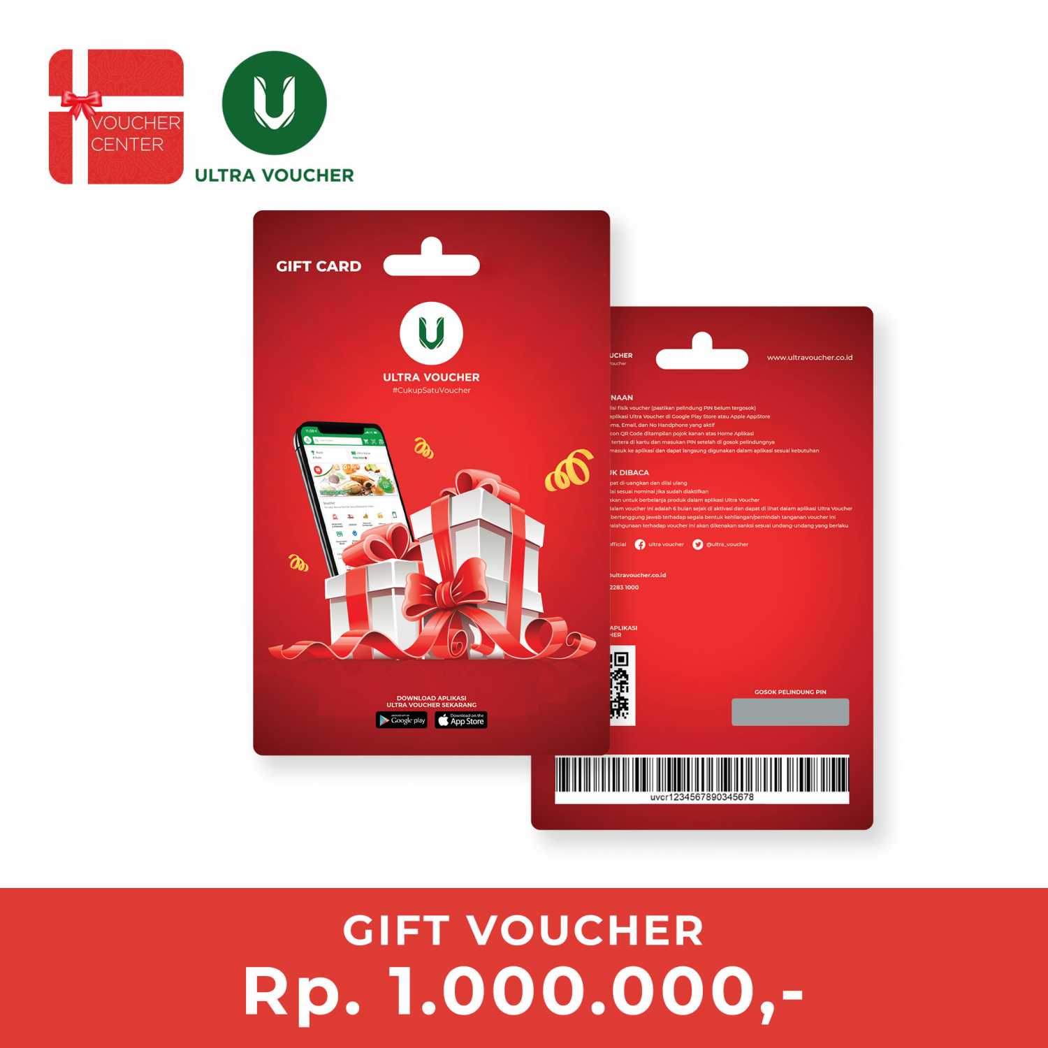 Jual Ultra Voucher Fisik Rp 1.000.000 (Special Gift Card)