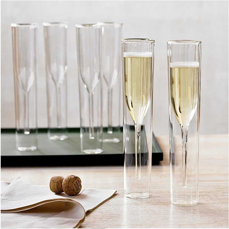 Jual LOULONG Gelas Wine Champagne Double Wall Glass 115ml