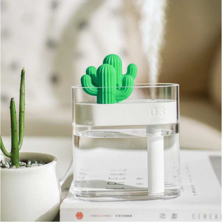 Jual Sothing Air Humidifier Mini Ultrasonic Night LED Cactus