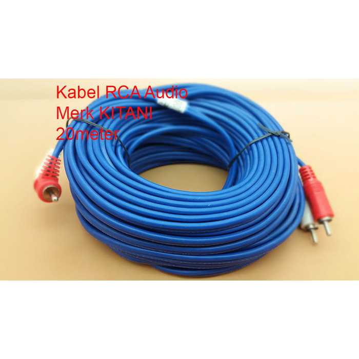 Jual Kabel AUDIO RCA 2 K 2 Male 20m Merk KITANI ( Cable RCA )