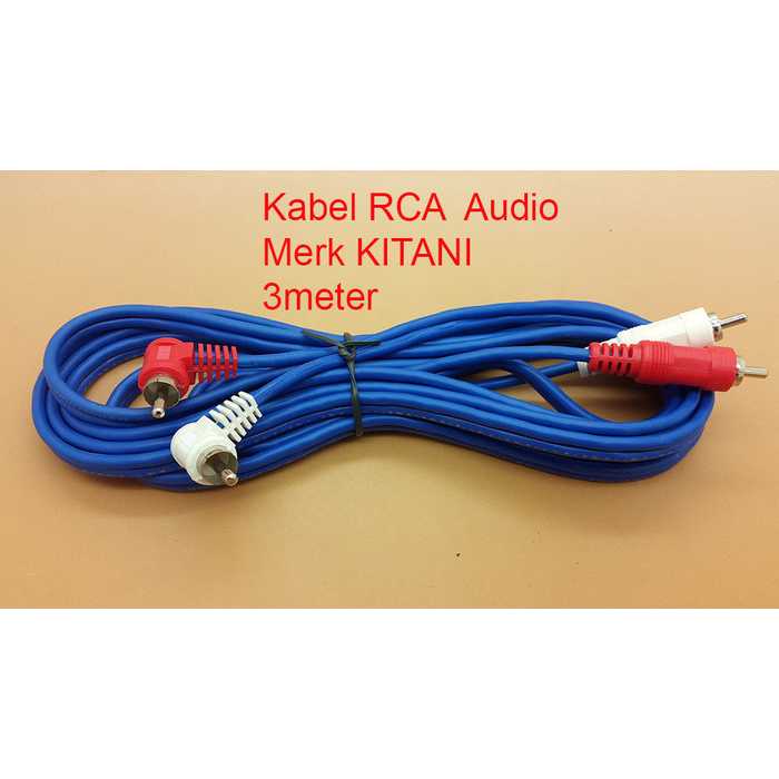 Jual Kabel AUDIO RCA 2 K 2 Male 3meter Merk KITANI ( Cable RCA )
