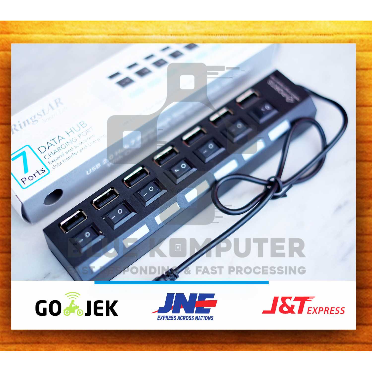 Jual High Speed USB Hub Saklar 7 Port ON - OFF Komputer dan