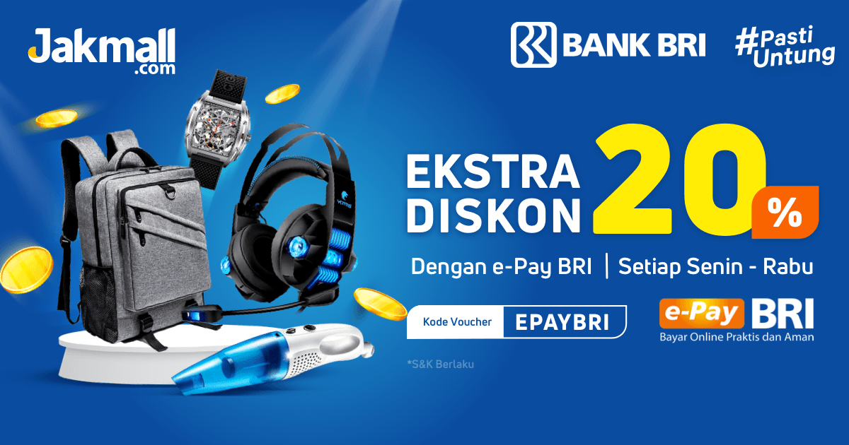 Promo Bank BRI Diskon 20% Belanja Online di Jakmall.com
