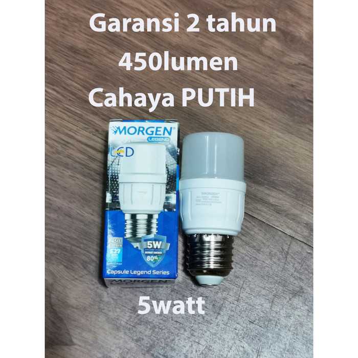 Jual Lampu LED CAPSULE 5 watt Merk MORGEN Cahaya Putih Garansi 2