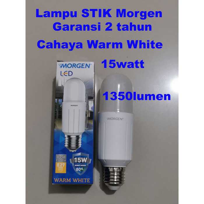 Jual Cahaya warm white Lampu LED STIK 15 watt Merk MORGEN