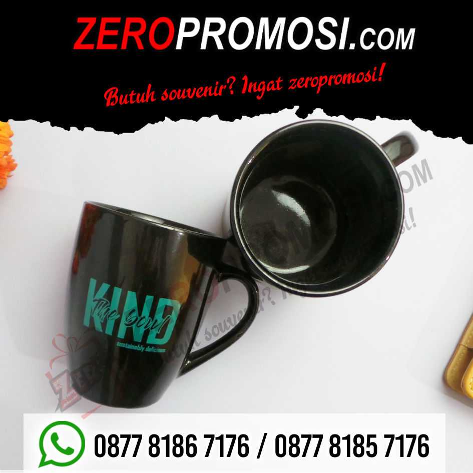Jual Mug Keramik Hitam untuk souvenir dengan custom logo | Jakmall.com