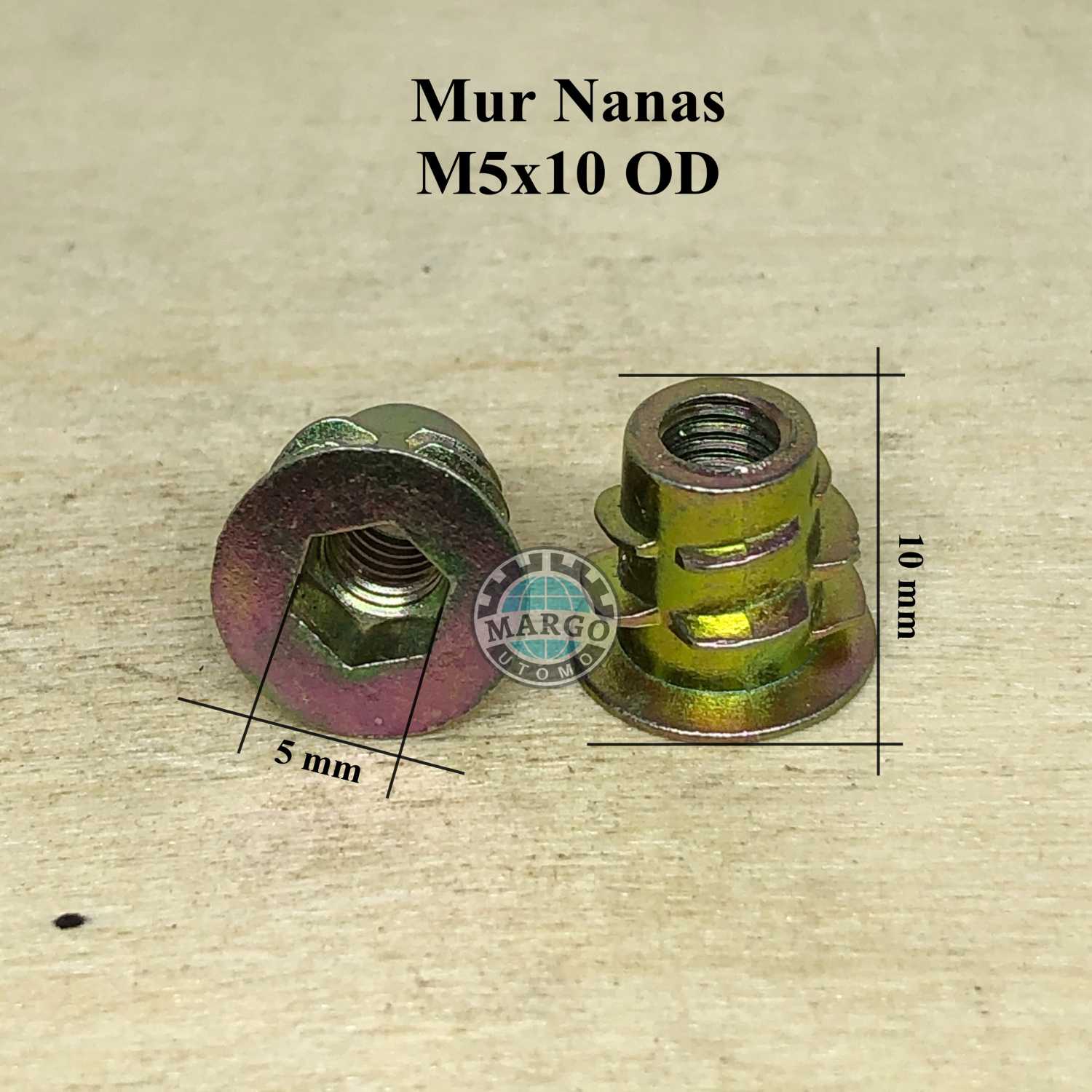 Jual 10 pcs Mur Nanas Mur Tanam M5x10 OD | Jakmall.com