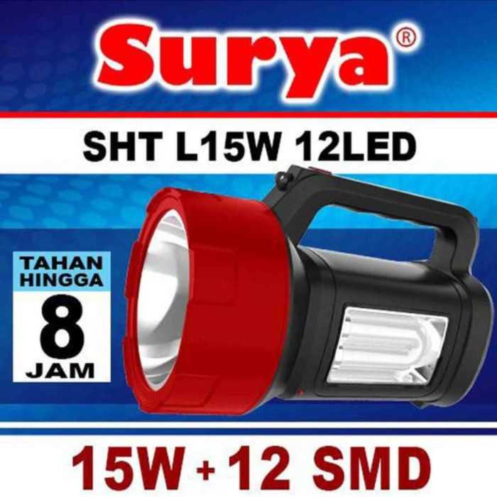 Jual Senter LED 15w + Lampu Emergency 12LED Surya SHT L15w Sorot