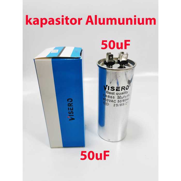 Jual kapasitor alumunium 50uF VISERO / capasitor AC genset
