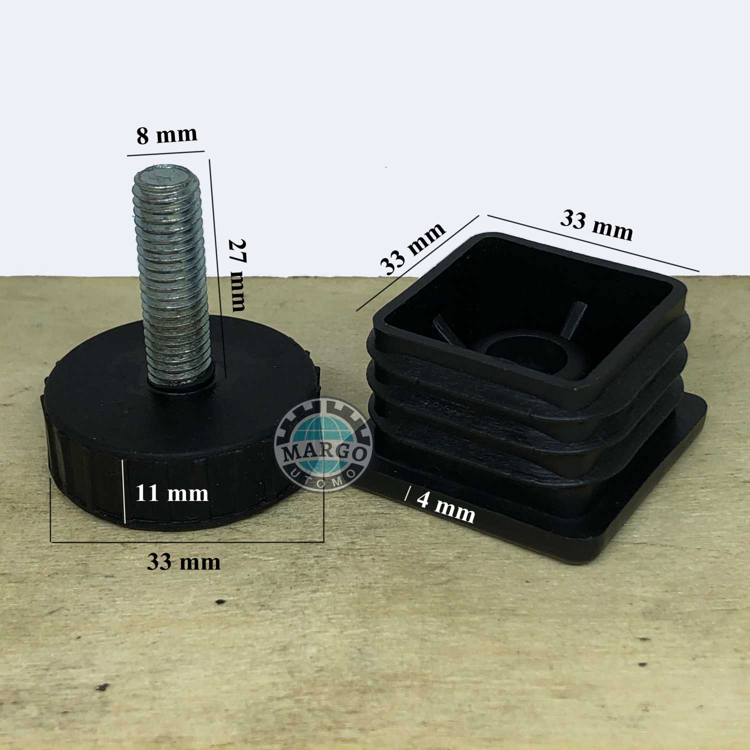 Jual Adjuster Kaki Stabil D35 dan Plastik Hollow Holo 35x35 M8