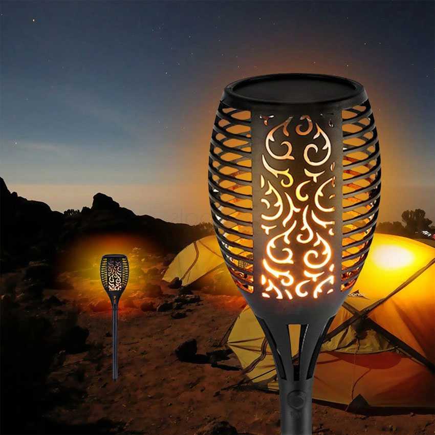 Jual Solar Flame Fire Light Lampu Obor Api Taman Tancap Tenaga