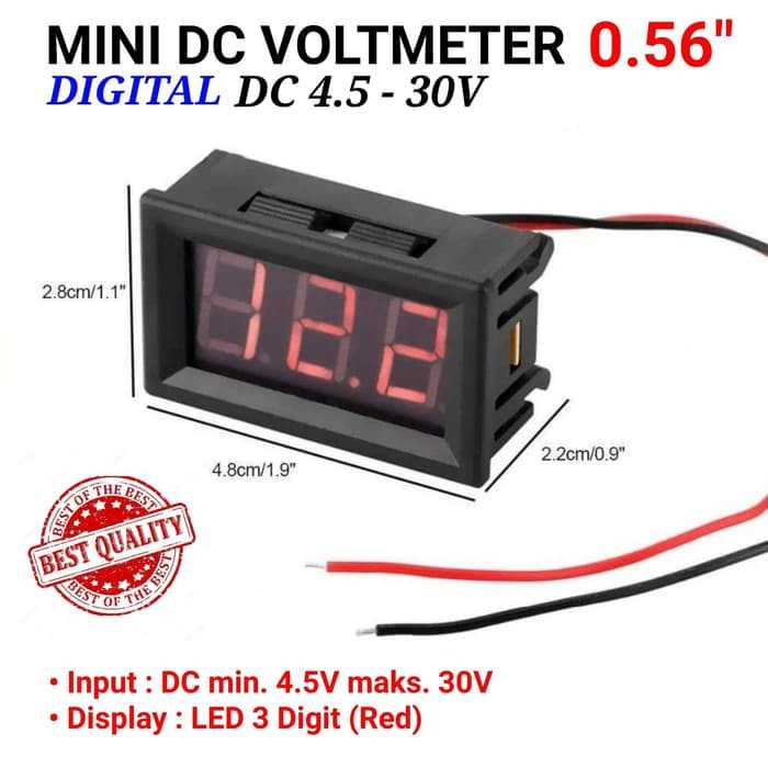 Jual Volt Meter DC 4.5 - 30V Digital Voltmeter 0.56" Dengan