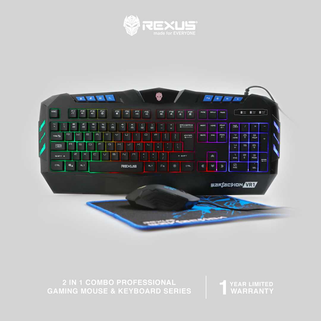 Jual Rexus Keyboard Mouse Warfaction VR1 Combo | Jakmall.com