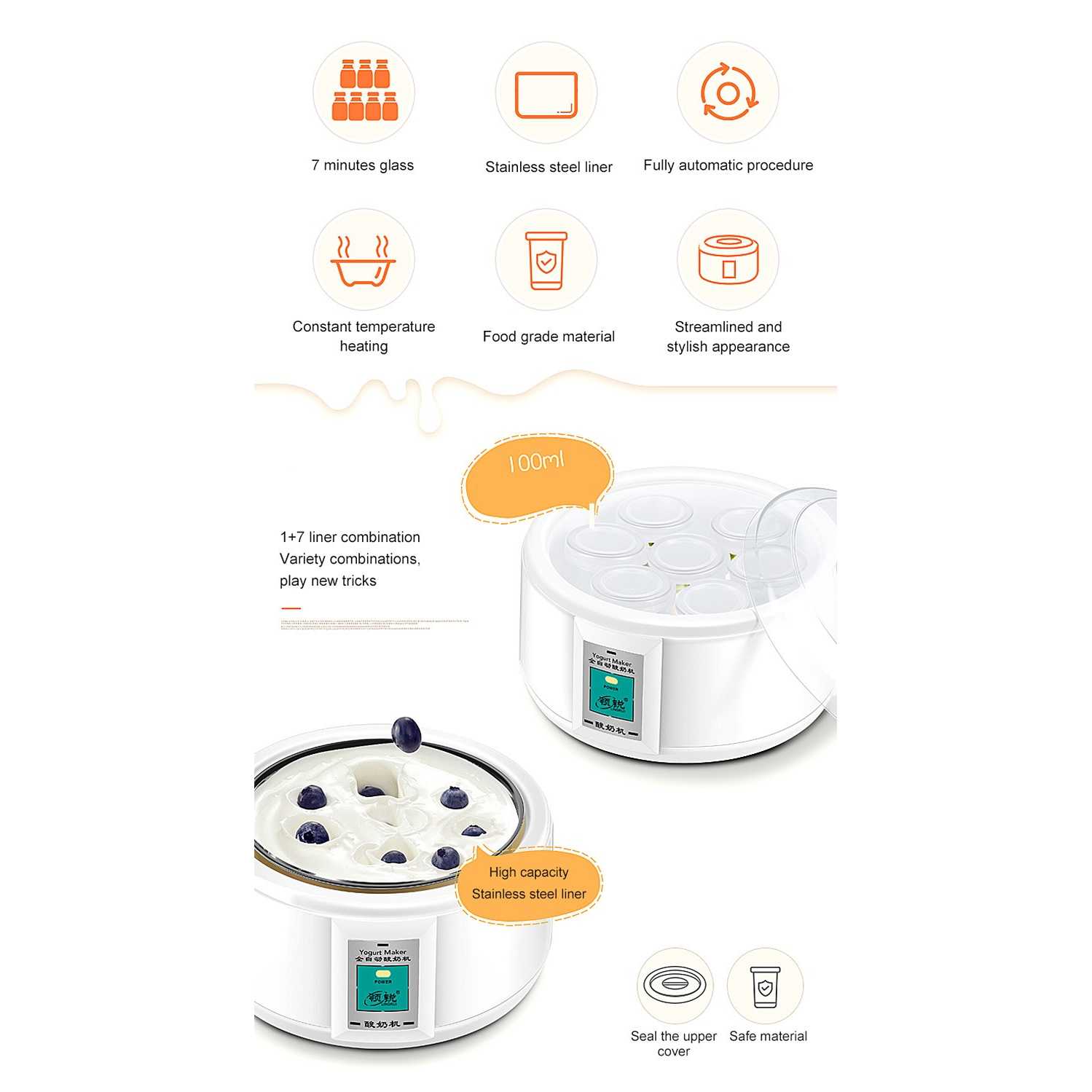 Jual Automatic Electric Yogurt Maker Machine with 7 Cups - 1.5L