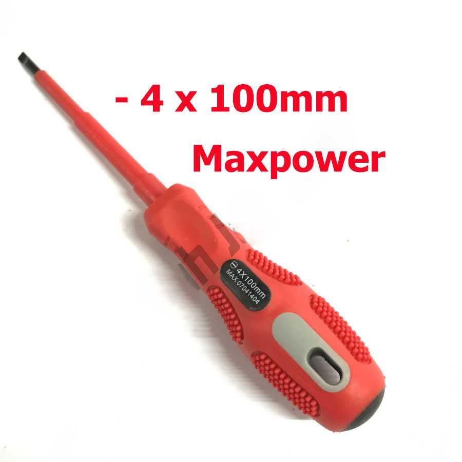 Jual Obeng Listrik 4 " MAXPOWER min - 4x100mm Isolator 1000v