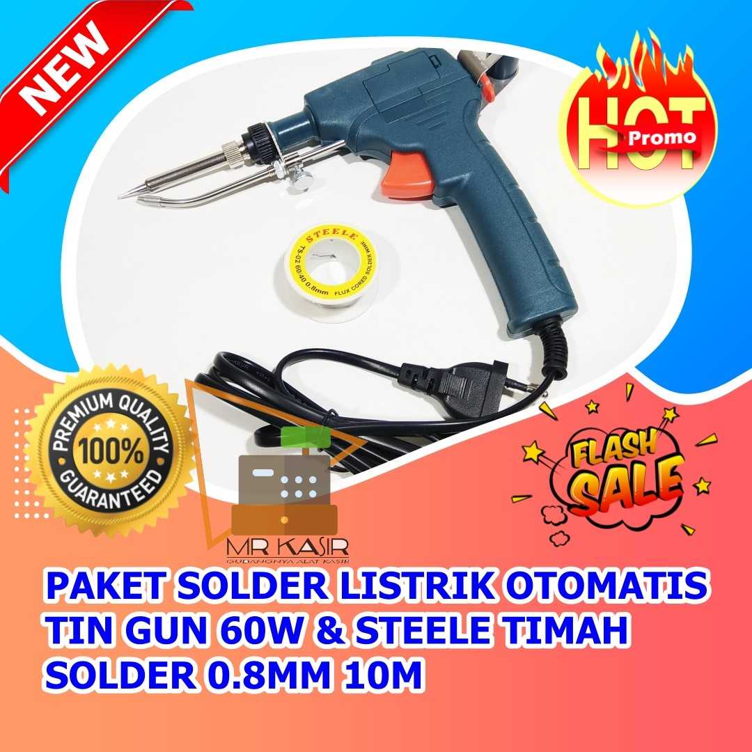 Jual PAKET SOLDER LISTRIK OTOMATIS TIN GUN 60W & STEELE TIMAH 10m