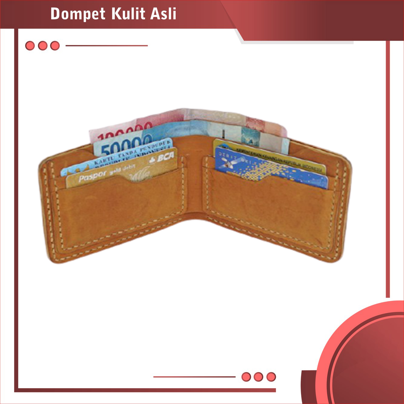 Jual Dompet Pria 2 Layer Handmade Kulit Sapi Asli CH | Jakmall.com