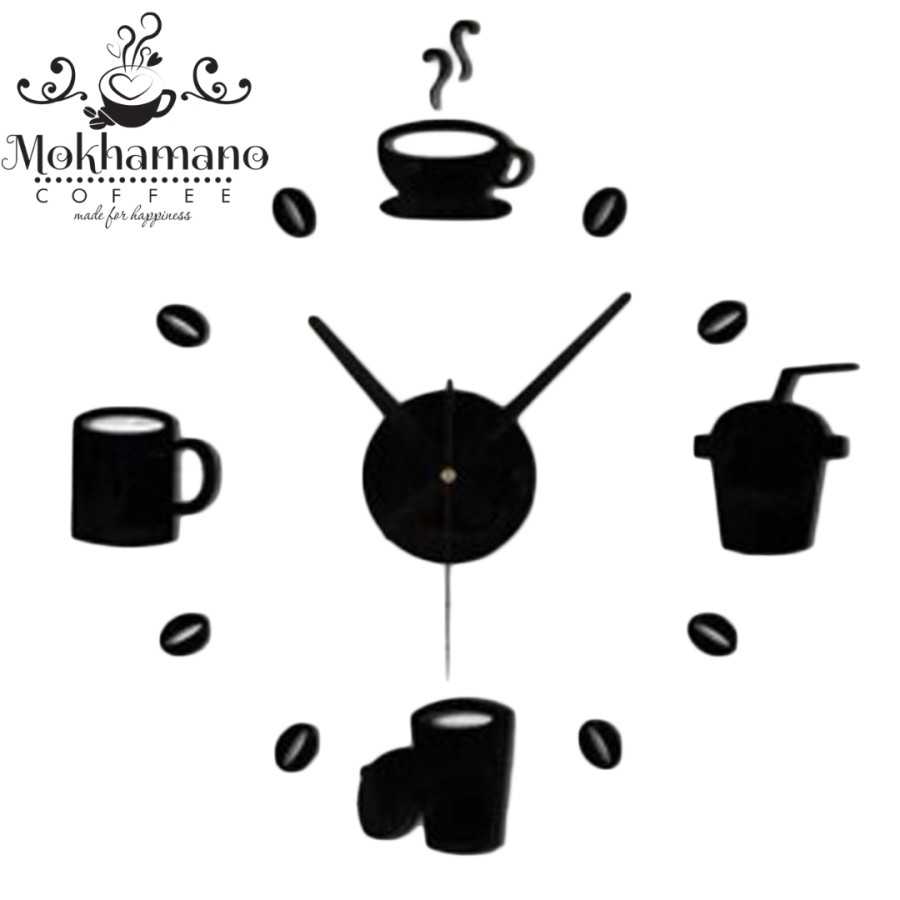 Jual TW GIANT WALL CLOCK JAM DINDING ANALOG DESAIN KOPI CAFE