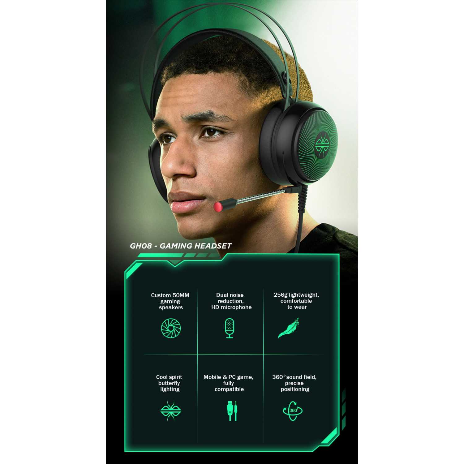 Jual DACOM GH08 - Wired Gaming Headphone for Mobile Phones and