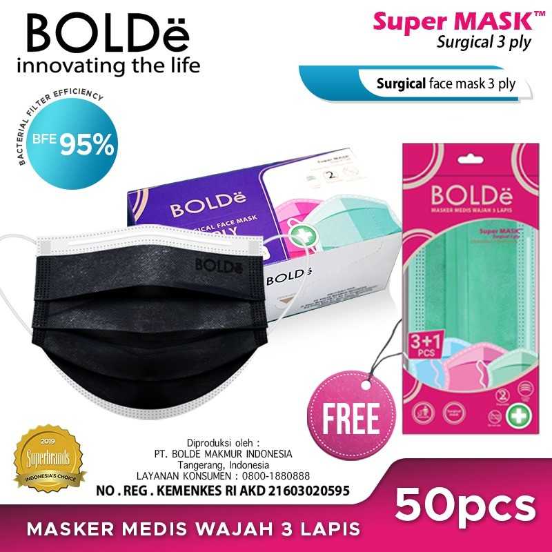 Jual BOLDe Surgical Mask (Hitam Putih) 50 pcs | Jakmall.com