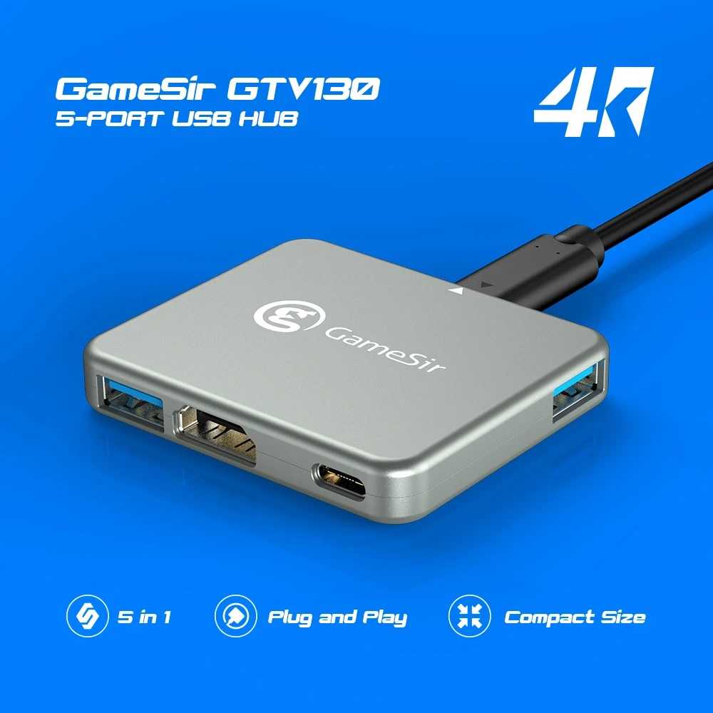 Jual GAMESIR GTV130 - 5-Port USB-C Hub Adapter - USB 3.0 - 4K