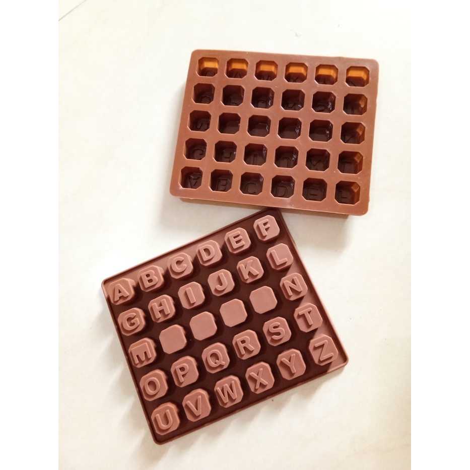 Jual Cetakan Coklat Huruf Cetakan Puding Abjad Silikon Cetak Kue
